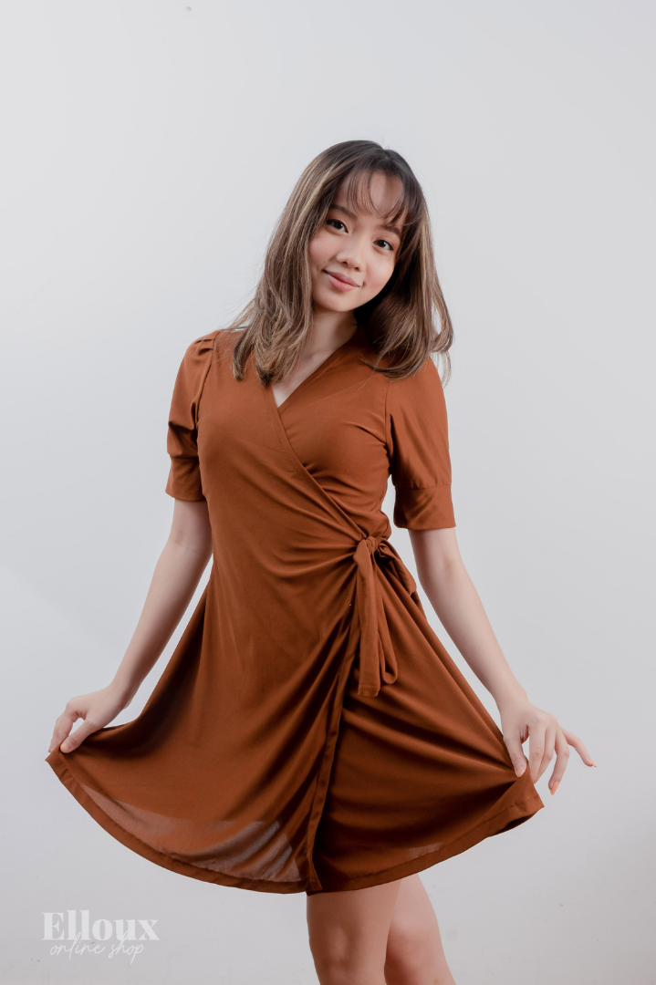 Choco Brown Sexy Wrap Dress – Elloux Clothing