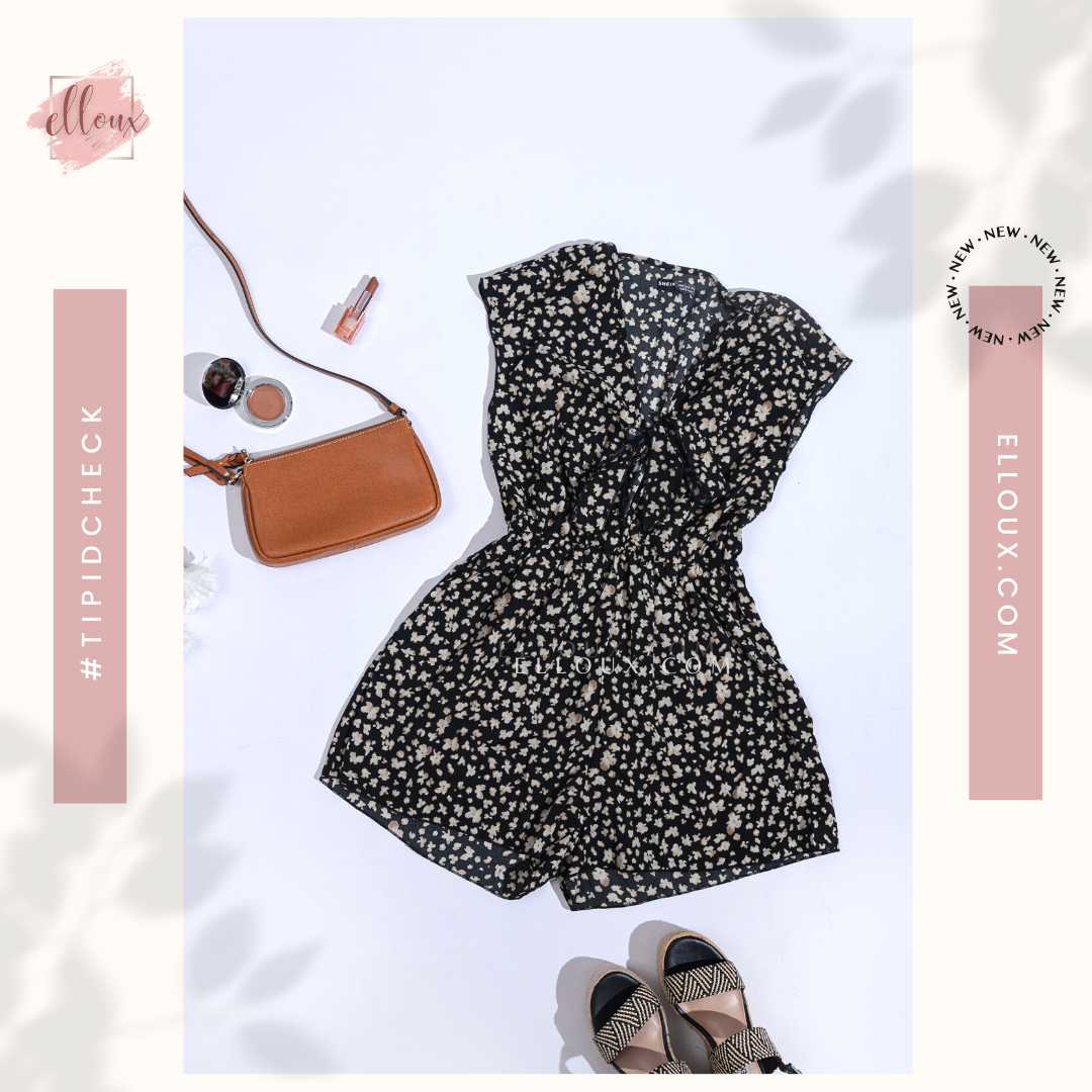 Black Floral Sexy Jumpshort – Elloux Clothing